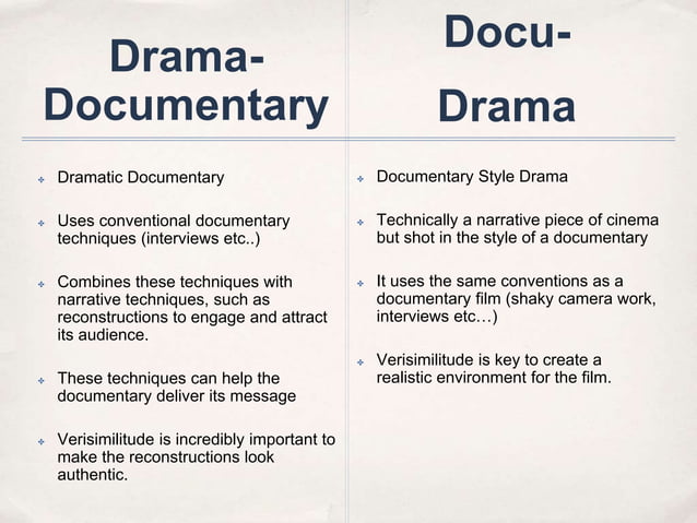Docu drama + drama-doc | PPT