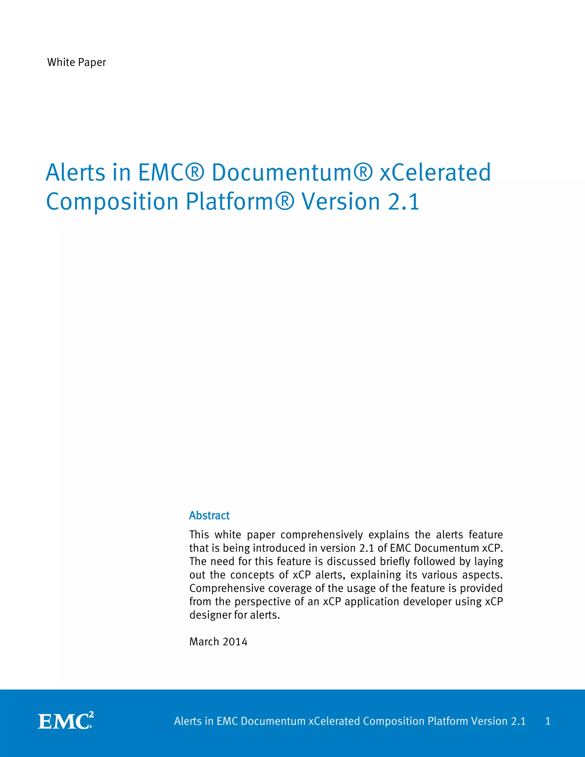 Alerts in EMC Documentum xCP 2.1 | PDF | Web Development | Internet