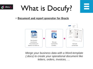 Doxxy: Document and Report generation for Oracle made easy | PPTX