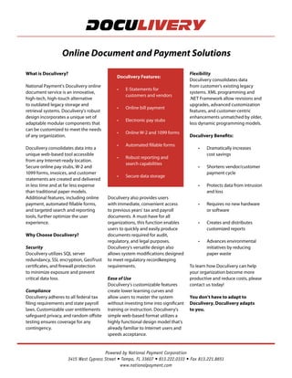 Doculivery Brochure - Online Statements Simplified | PDF