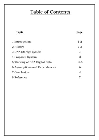 Data Storage in DNA Documentation | PDF