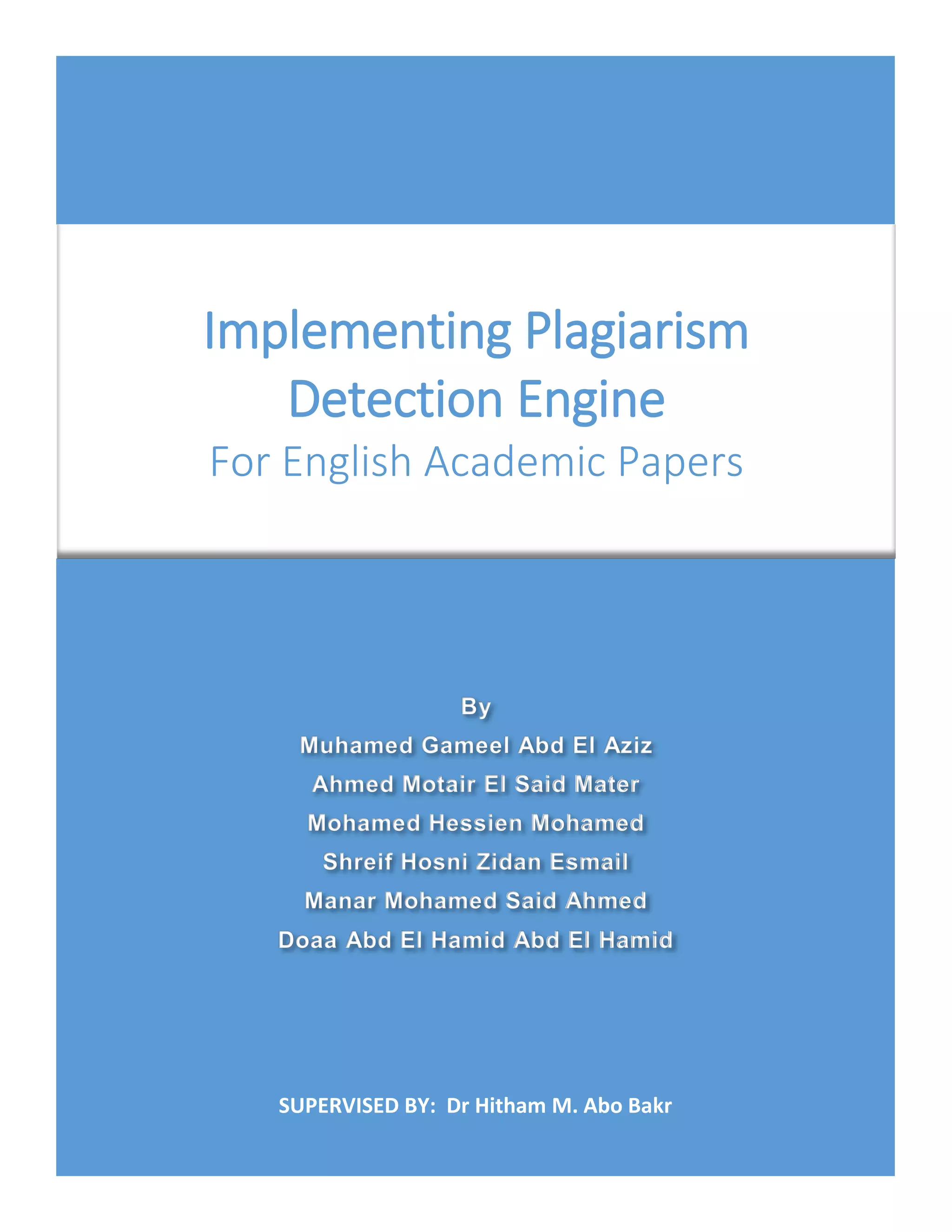 My Graduation Project Documentation: Plagiarism Detection System for ...