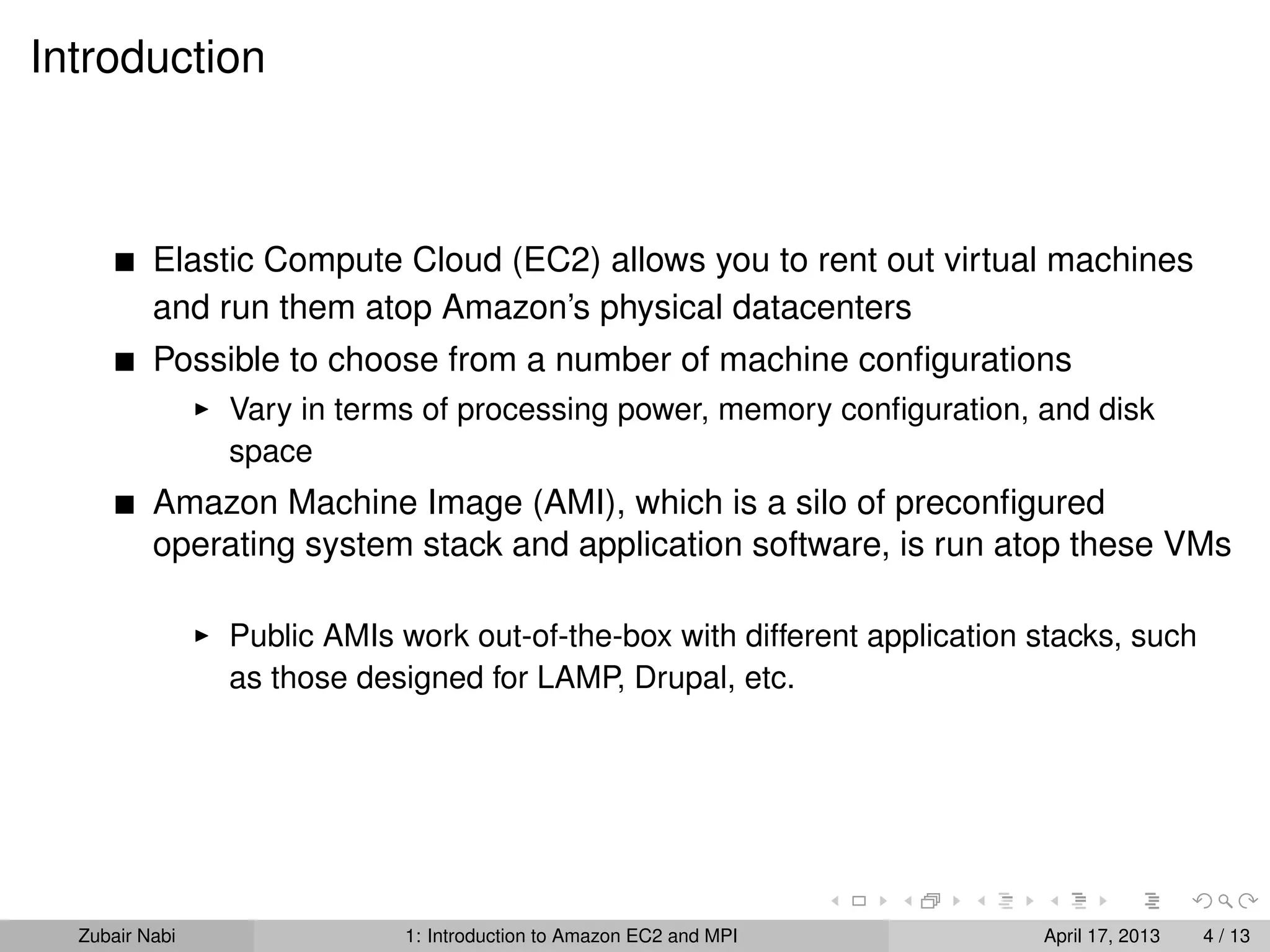 Lab 1: Introduction to Amazon EC2 and MPI | PPT