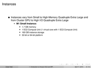 Lab 1: Introduction to Amazon EC2 and MPI | PPT