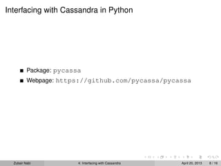 Lab 4: Interfacing with Cassandra | PDF | Databases | Computer Software and Applications