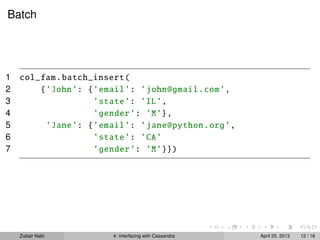 Lab 4: Interfacing with Cassandra | PDF | Databases | Computer Software and Applications