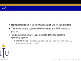 AOS Lab 2: Hello, xv6! | PDF