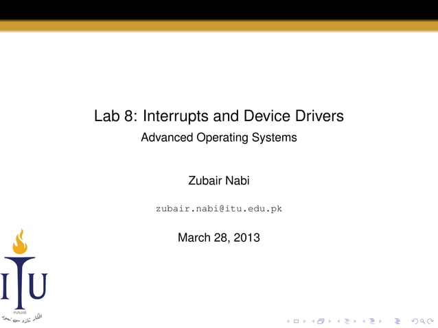 AOS Lab 8: Interrupts and Device Drivers | PPT