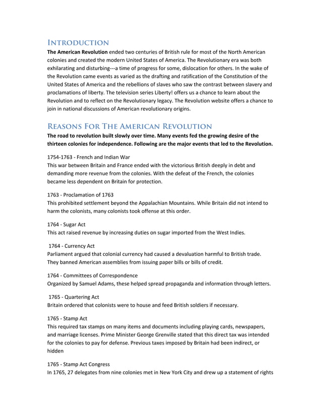 American Revolution Research Report | PDF