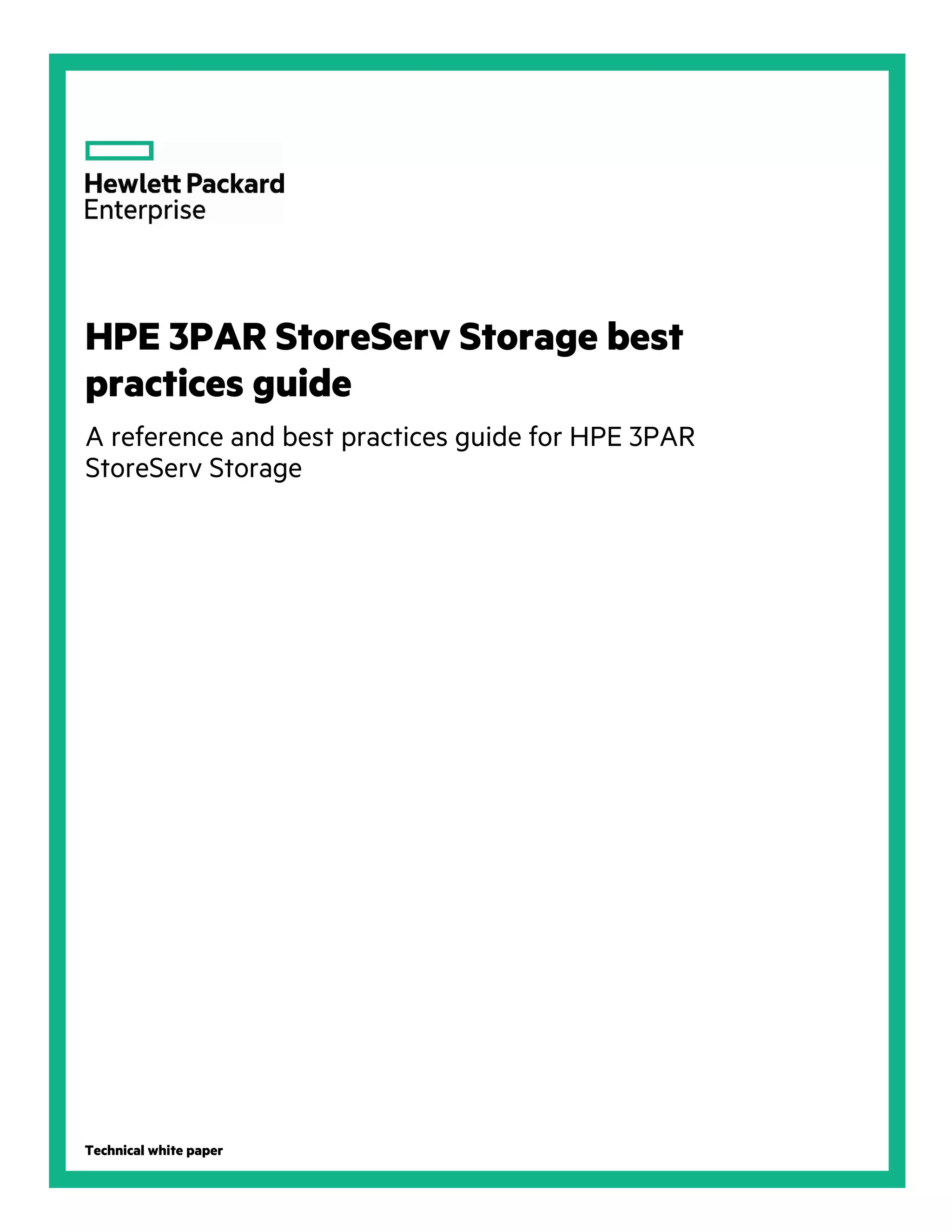HP3 PAR StoreServ - Storage Best Pratices | PDF