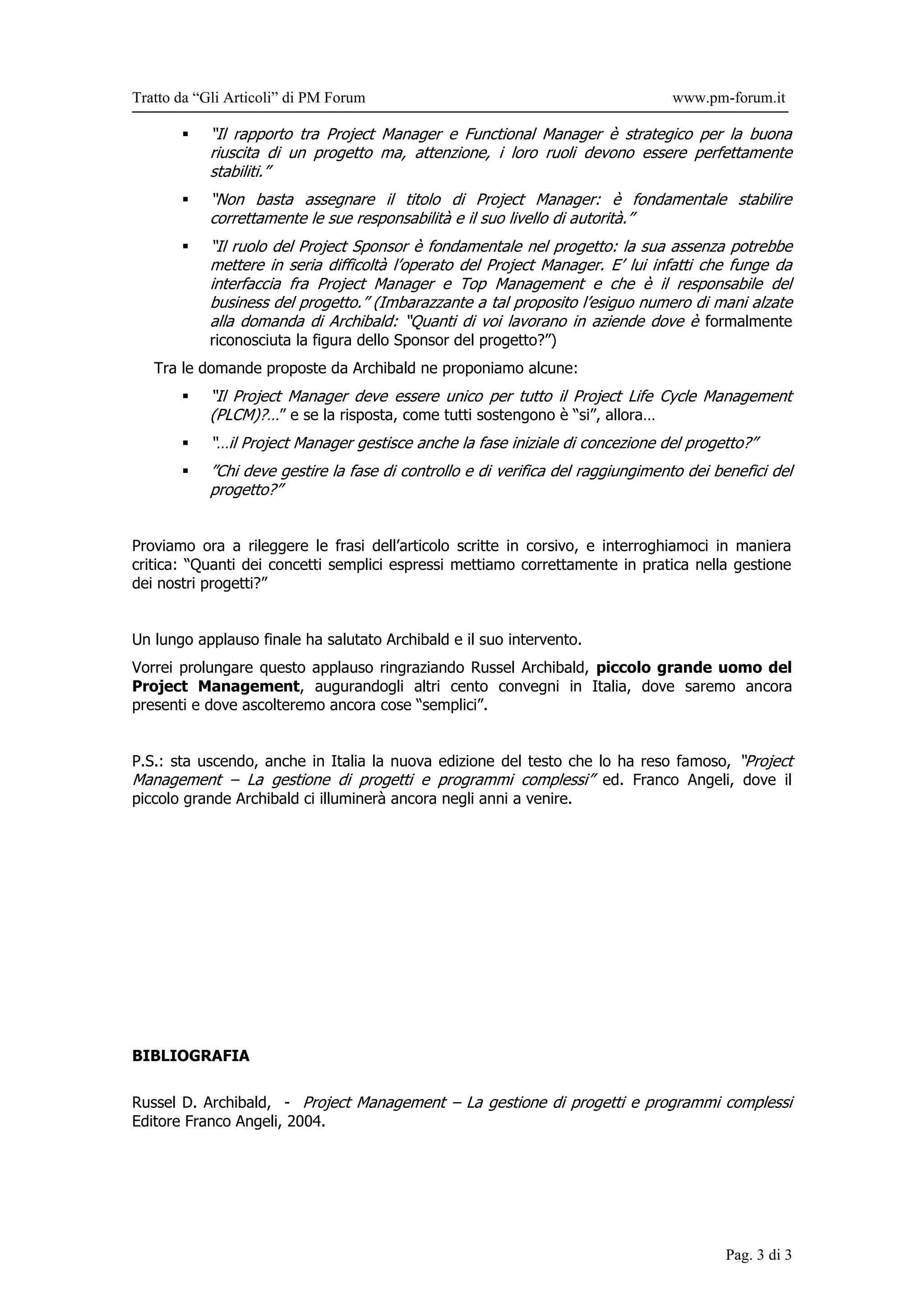 Il piccolo grande uomo del Project Management | PDF