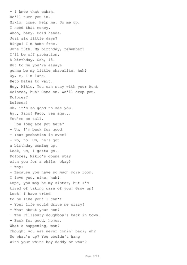 Blood in Blood Out Script