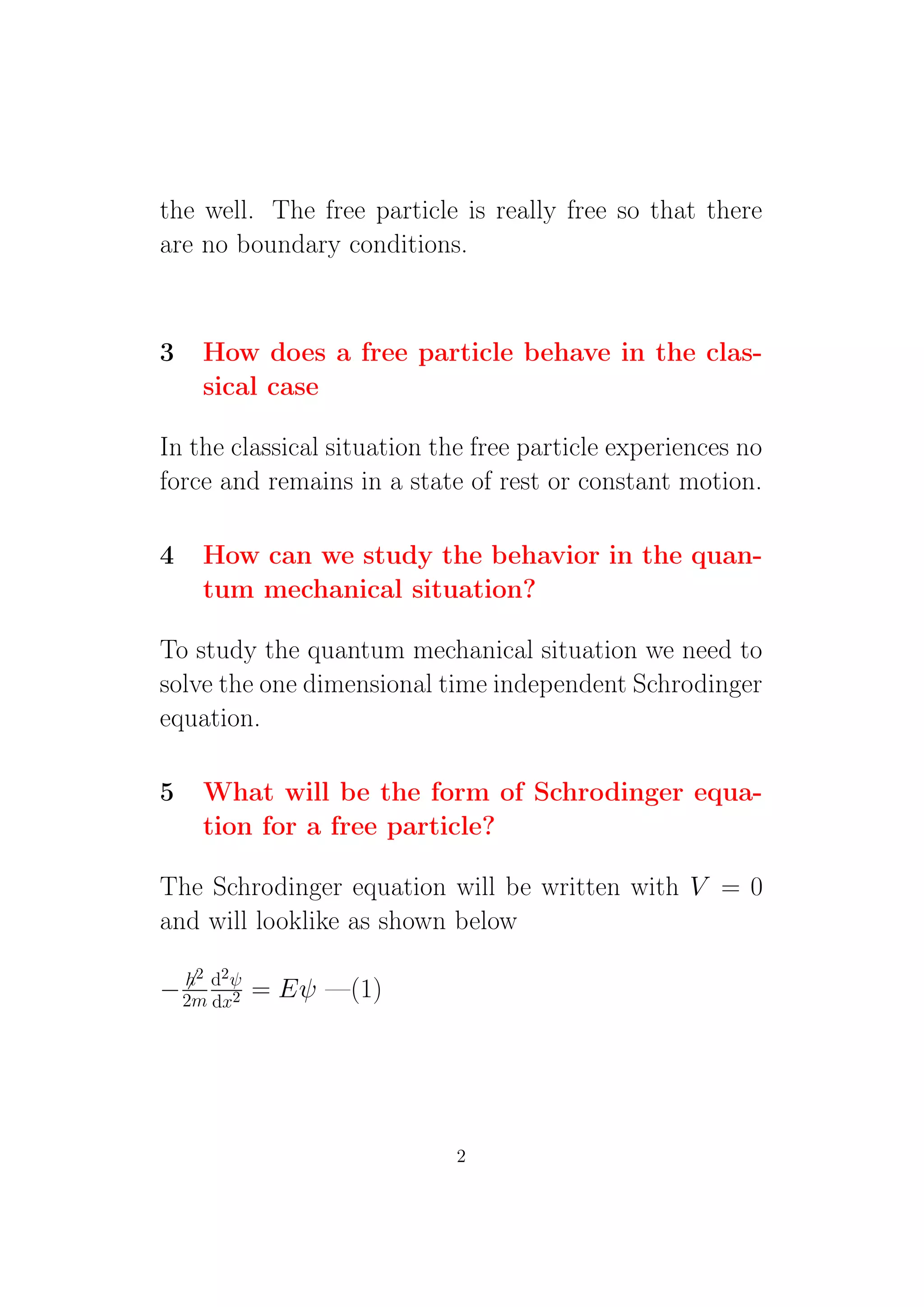 What are free particles in quantum mechanics | PDF | Physics | Science