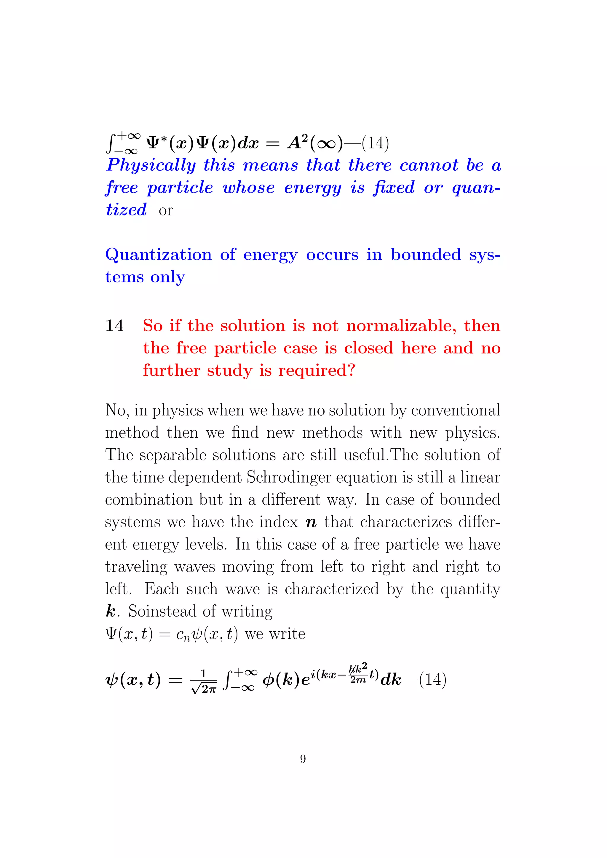 What are free particles in quantum mechanics | PDF