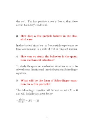 What are free particles in quantum mechanics | PDF | Physics | Science