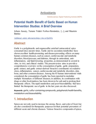 The benefits of the garlic | DOCX