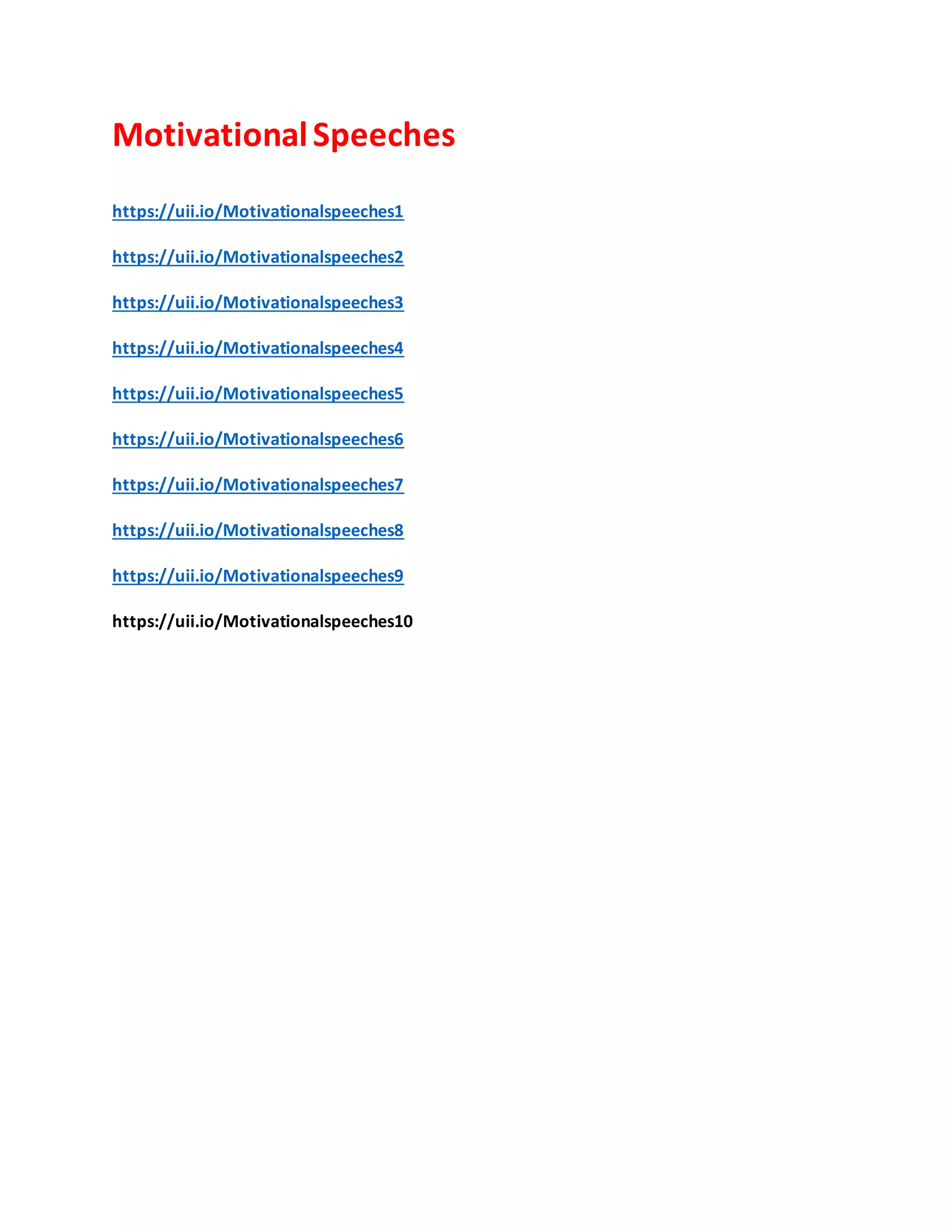 Motivational speeches | DOCX