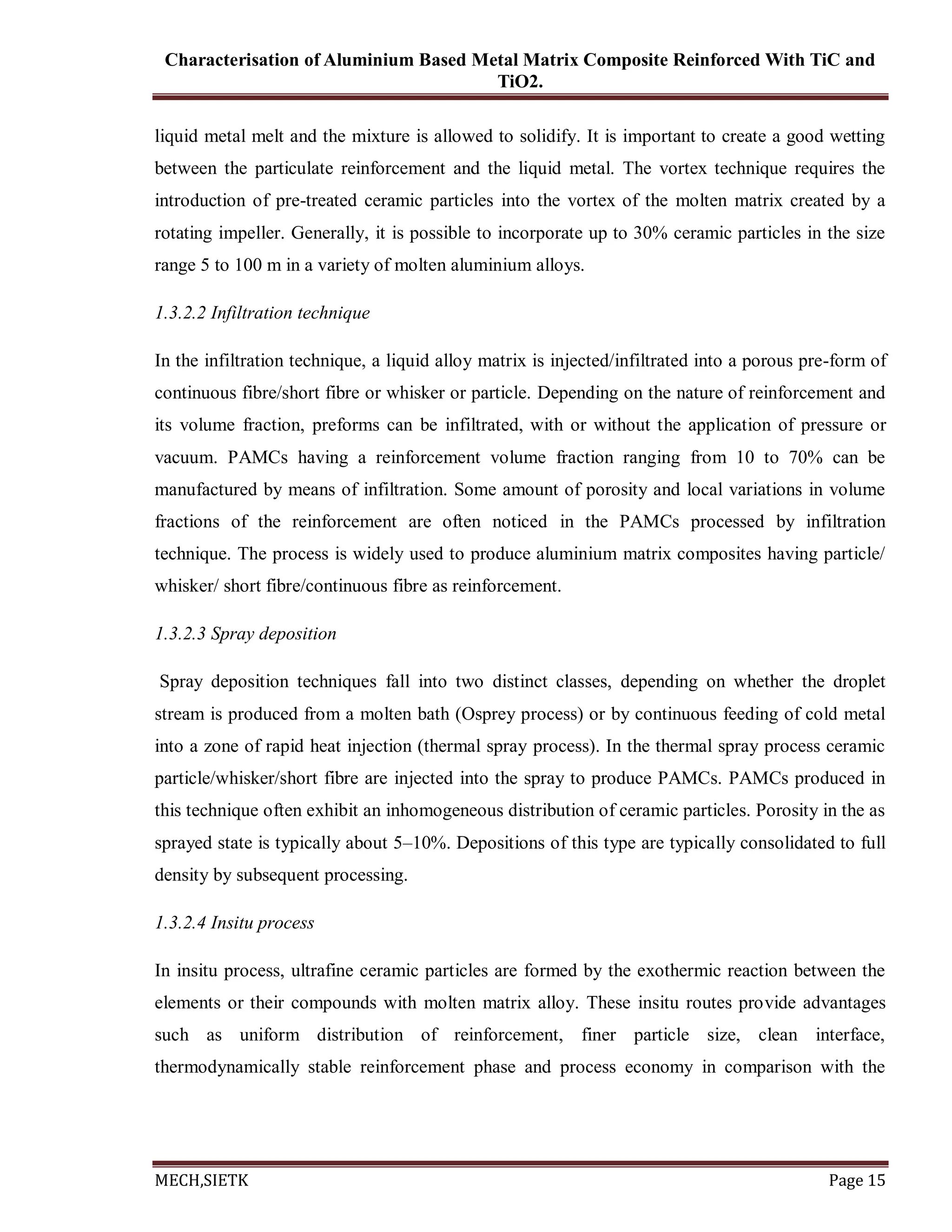 Characterisation of Aluminum based metal matrix composite reinforcement ...