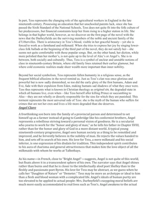 TESS OF THE D'URBERVILLES summary ,characters and Themes | DOCX