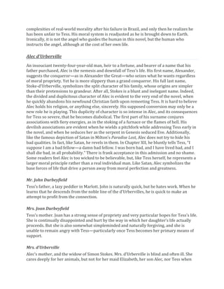 TESS OF THE D'URBERVILLES summary ,characters and Themes | DOCX