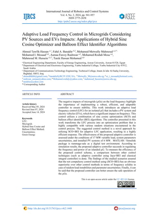 adaptive load frequency control of microgrid | PDF