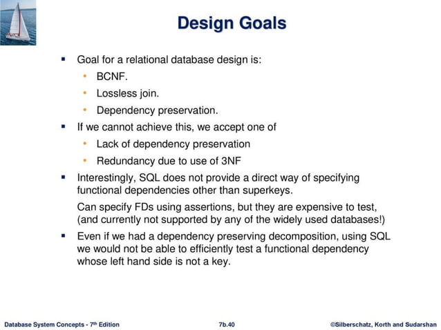 Normalization - Chapter 7b - Database System Concepts | PDF