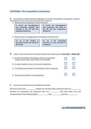 ENGLISH BUSINESS COMPETITION ( READING). | PDF