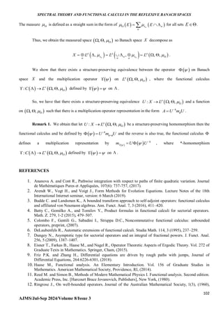 SPECTRAL THEORY AND FUNCTIONAL CALCULI IN THE REFLEXIVE BANACH SPACES | PDF