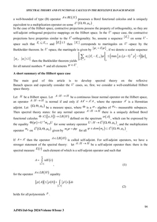 SPECTRAL THEORY AND FUNCTIONAL CALCULI IN THE REFLEXIVE BANACH SPACES | PDF