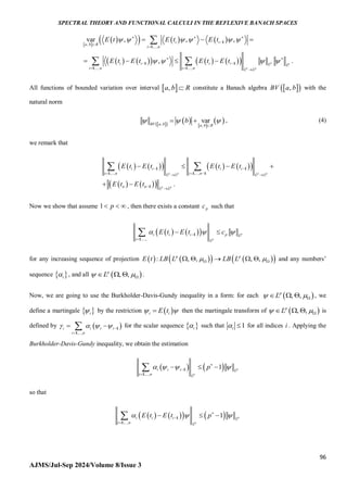 SPECTRAL THEORY AND FUNCTIONAL CALCULI IN THE REFLEXIVE BANACH SPACES | PDF