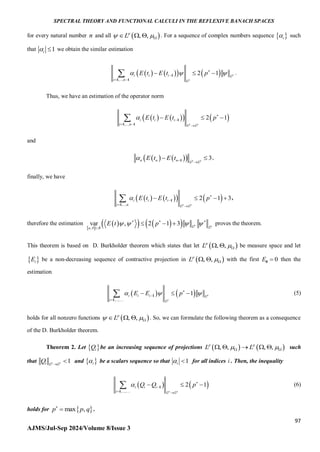 SPECTRAL THEORY AND FUNCTIONAL CALCULI IN THE REFLEXIVE BANACH SPACES | PDF