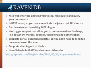 Document Databases & RavenDB | PPT