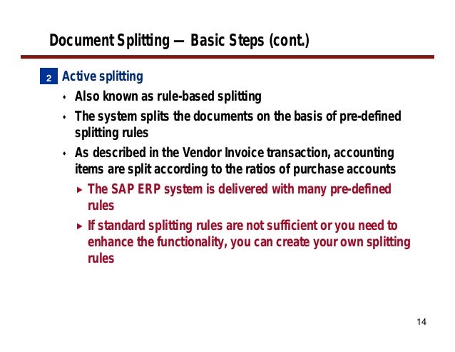 Document splitting-in-new-general-ledger