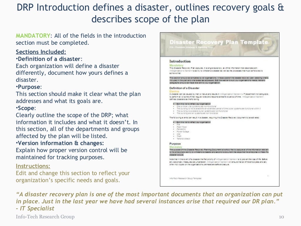 Document the drp now