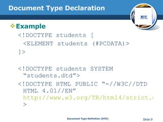 Document Type Definition | PPT