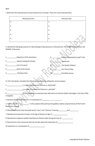 Philippine MAPEH 09 Third Quarter Reviewer Test | PDF