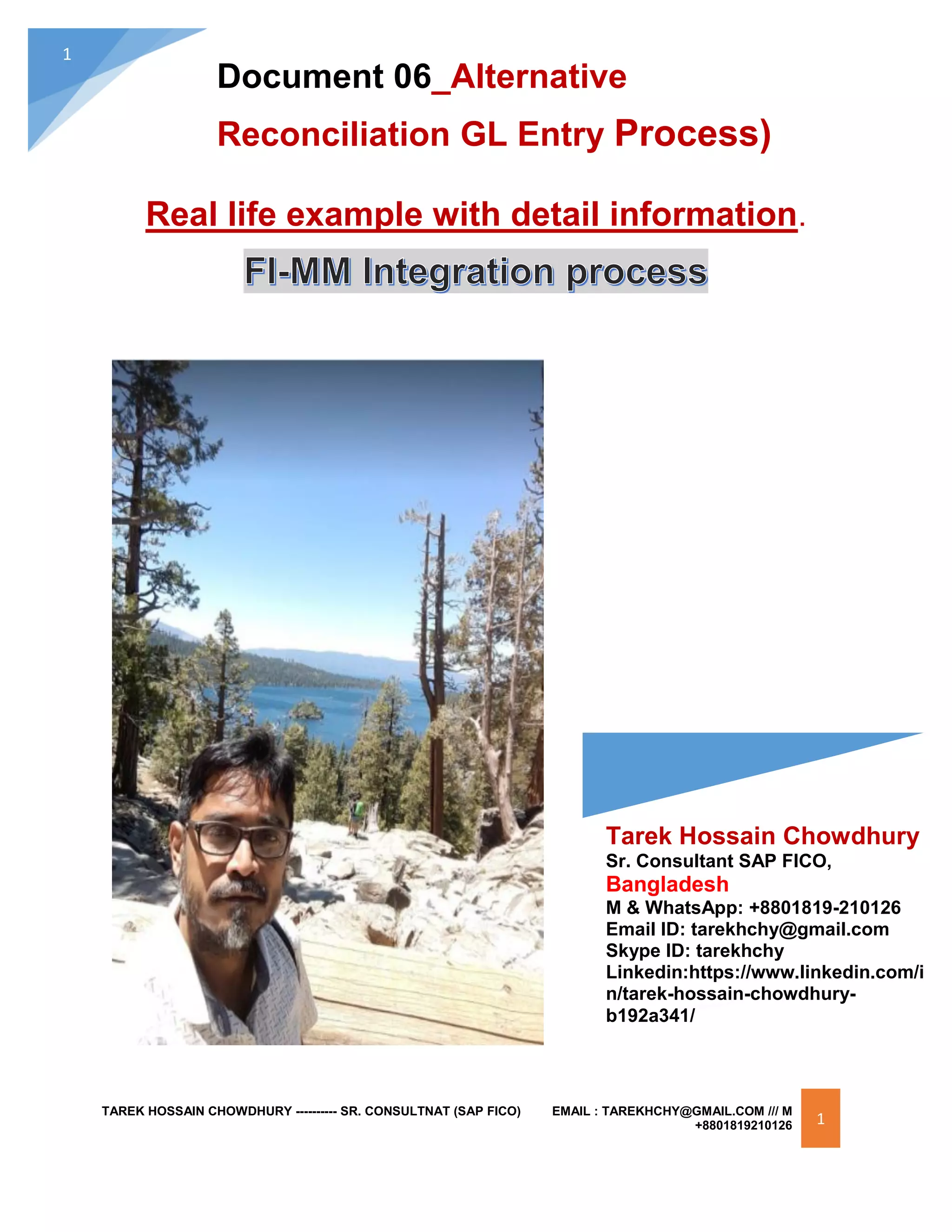 Document 06 Alternative reconciliation GL entry process in SAP | PDF