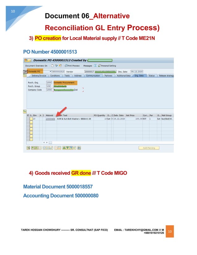 Document 06 Alternative reconciliation GL entry process in SAP | PDF