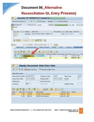 Document 06 Alternative reconciliation GL entry process in SAP | PDF