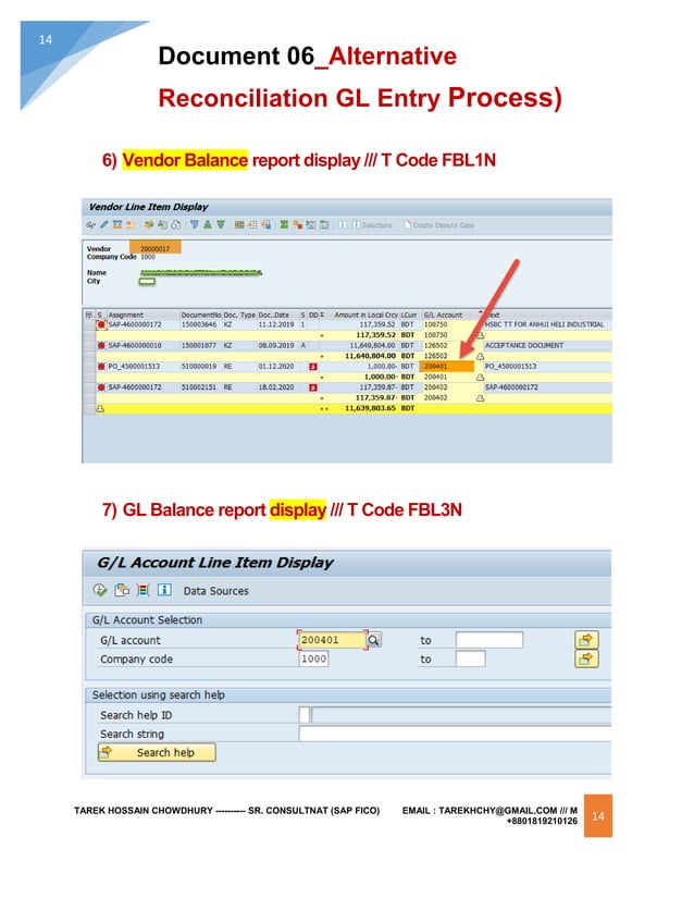 Document 06 Alternative reconciliation GL entry process in SAP | PDF