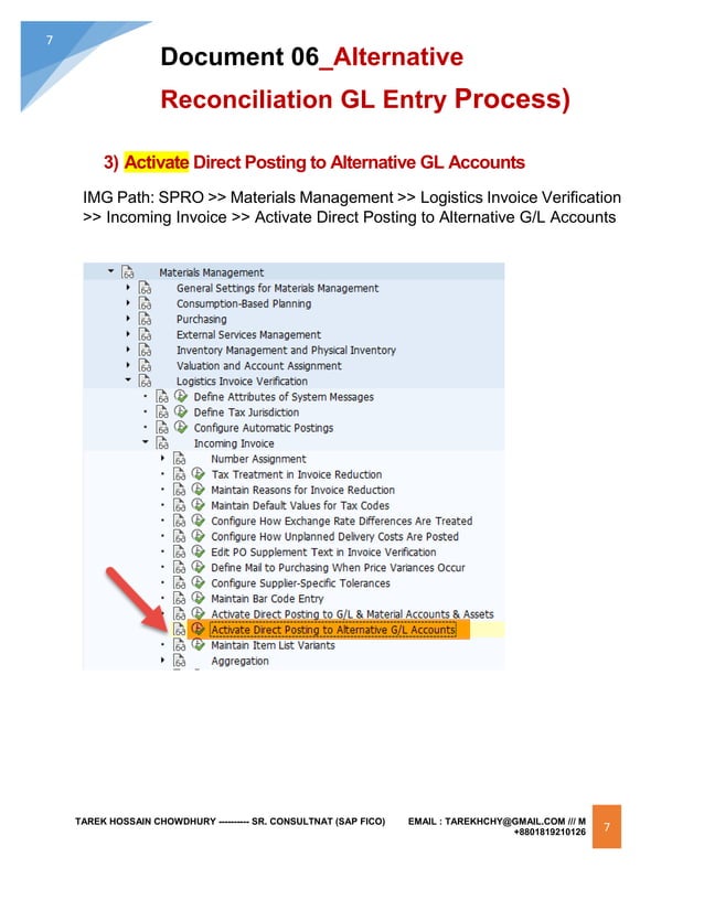 Document 06 Alternative reconciliation GL entry process in SAP | PDF