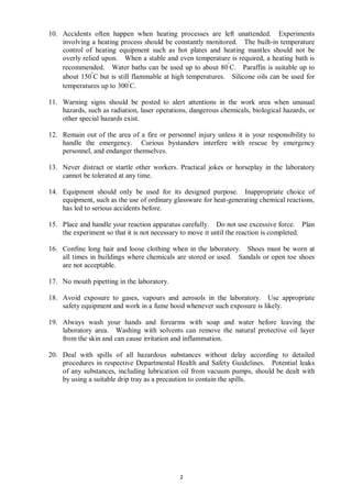 Guidelines for Laboratory safety | PDF