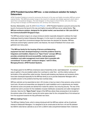 APW President Systems - Impress launch | PDF