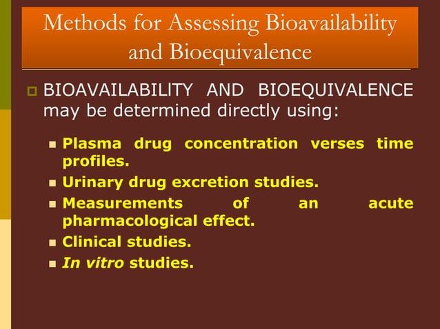 Pharmacokinetics / Biopharmaceutics - Bioavailability and Bioequivalence | PDF | Pharmaceutical ...