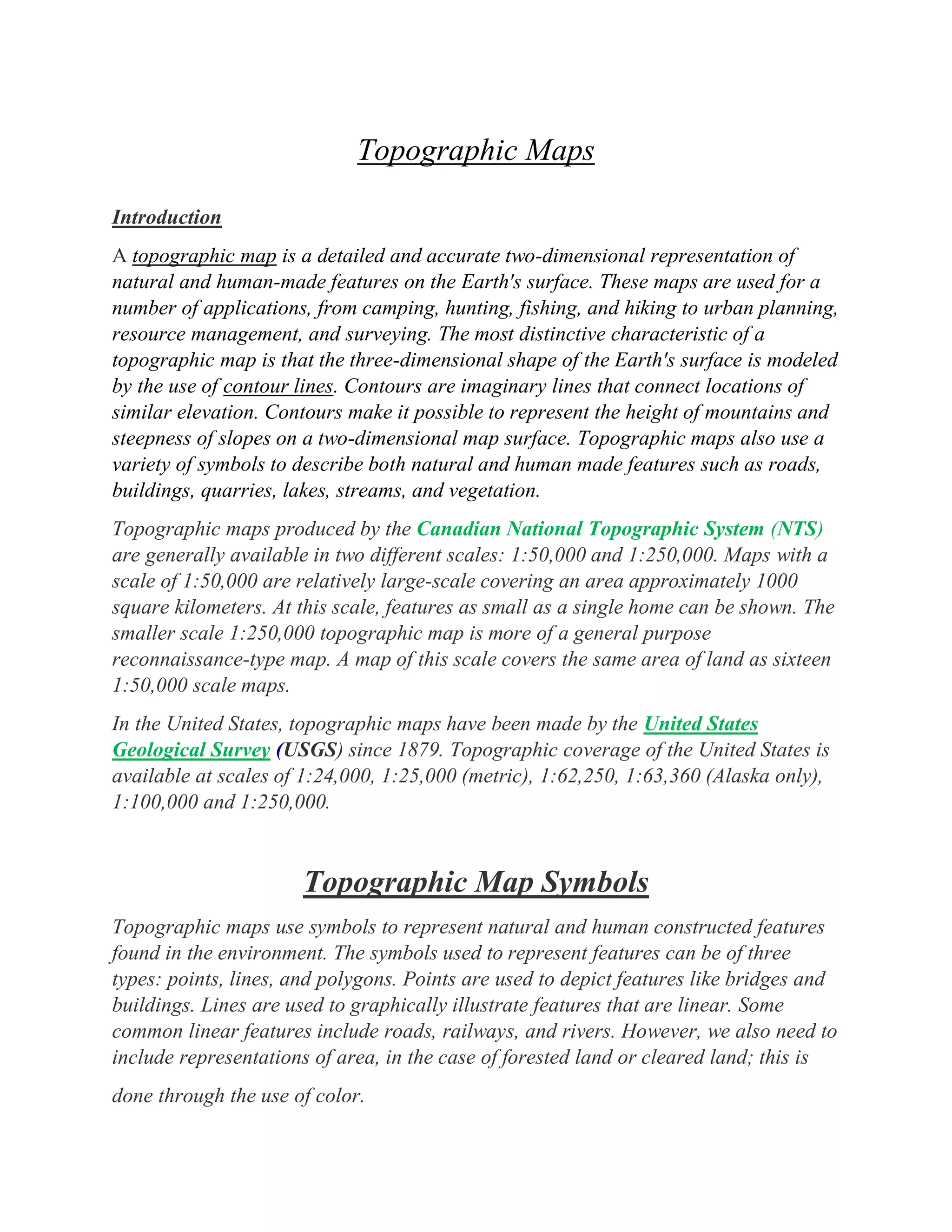 About Topgrapic Map Details & know how to study topograpic map. | PDF