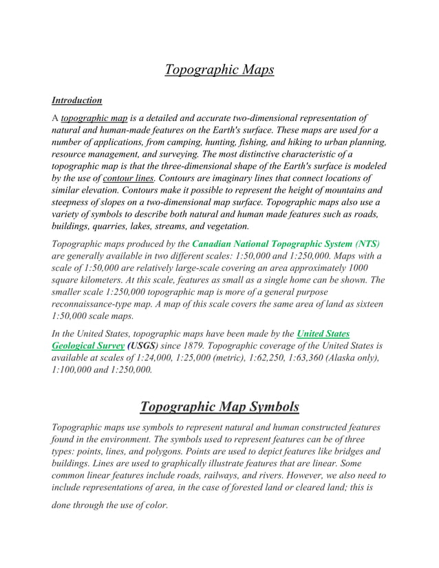 About Topgrapic Map Details & know how to study topograpic map. | PDF