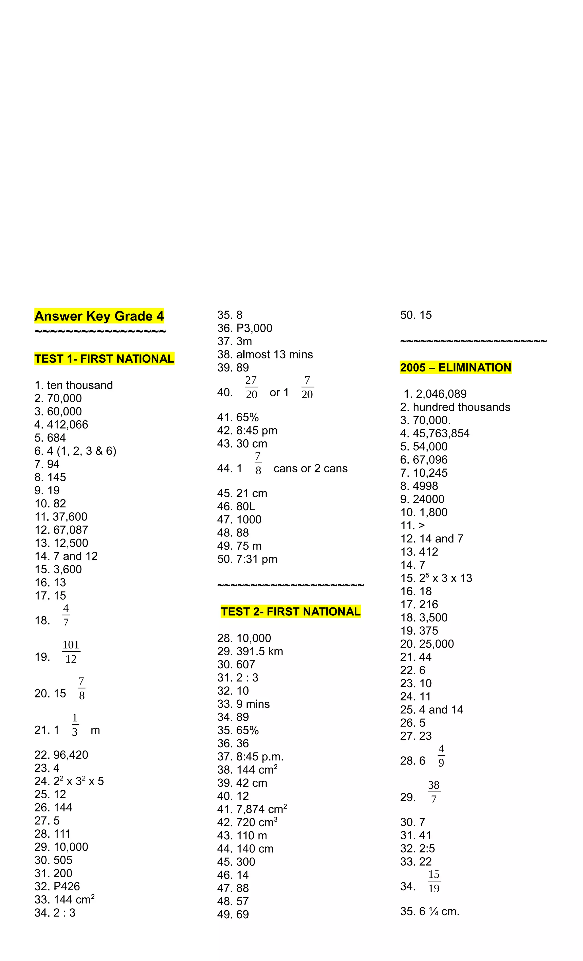 Grade 4 MTAP Reviewer | PDF