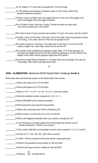 Grade 4 MTAP Reviewer | PDF