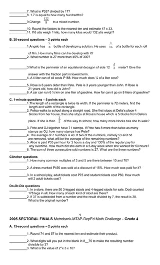 Grade 4 MTAP Reviewer | PDF