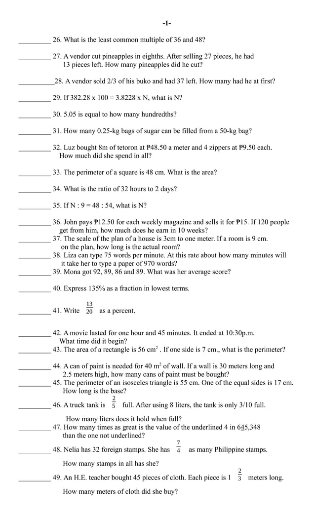 Grade 4 MTAP Reviewer | PDF